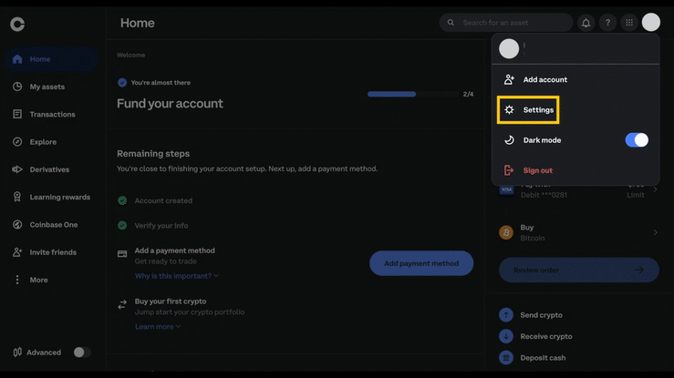 Add and verify a payment method- EMEA | Coinbase Help