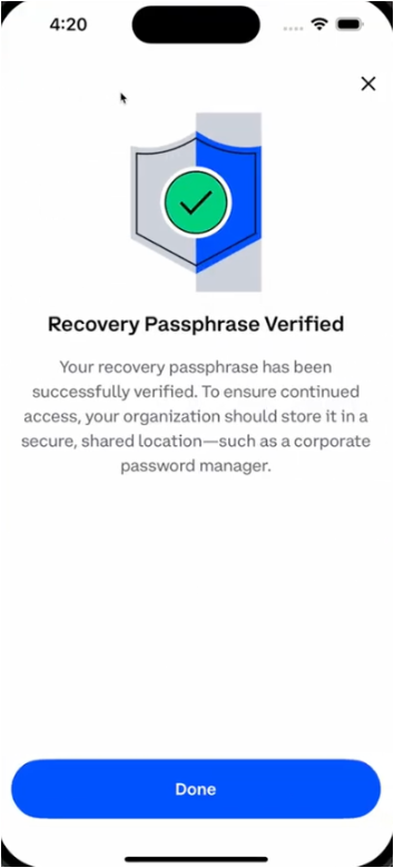Verify your Prime Onchain Wallet Recovery Passphrase | Coinbase Help