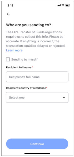 Send and receive crypto for customers in the EU | Coinbase Help