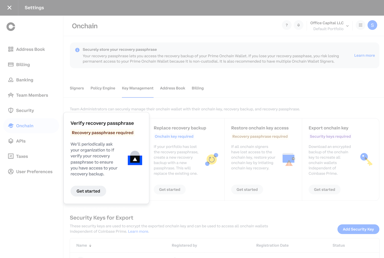 Verify your Prime Onchain Wallet Recovery Passphrase | Coinbase Help