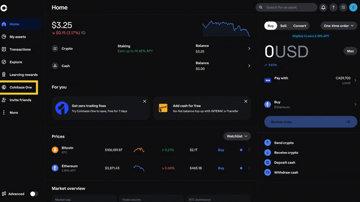 Coinbase One billing plans | Coinbase Help