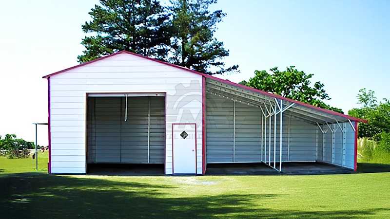 20x20x12 Certified Building with 12x20 Lean-To - Engineered for Your Area
