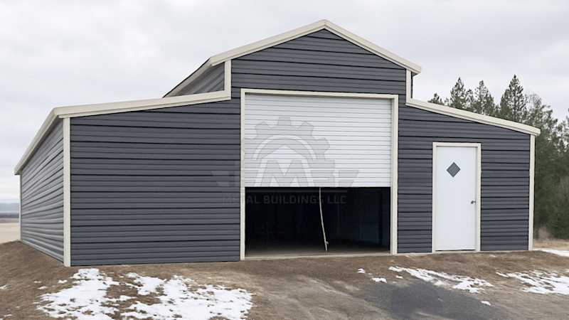 36x35x12 Raised Center Barn with Roll-Up Door