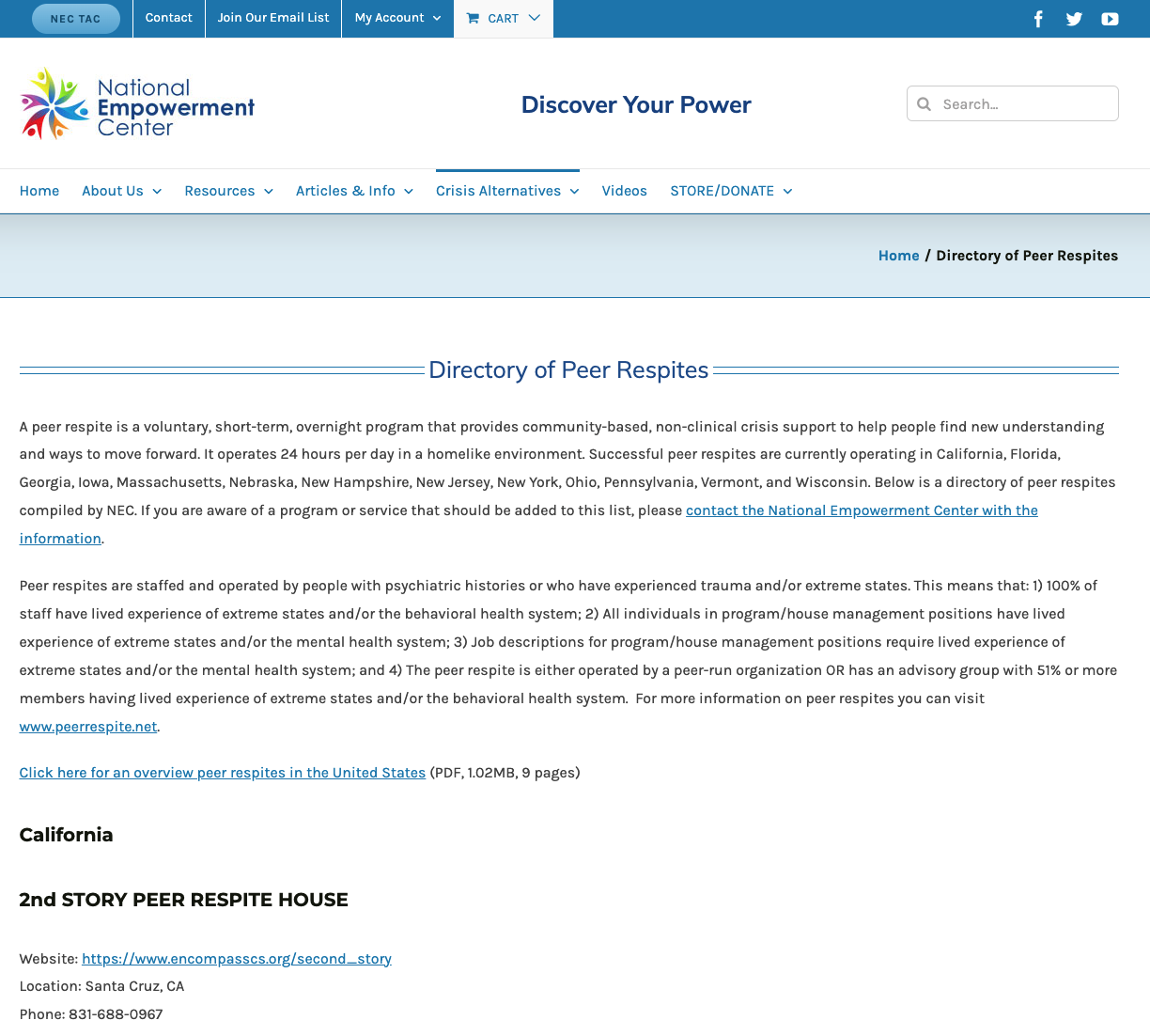 Directory of Peer Respites - Doro Mind