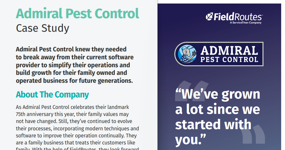 Admiral Pest Control Case Study | FieldRoutes