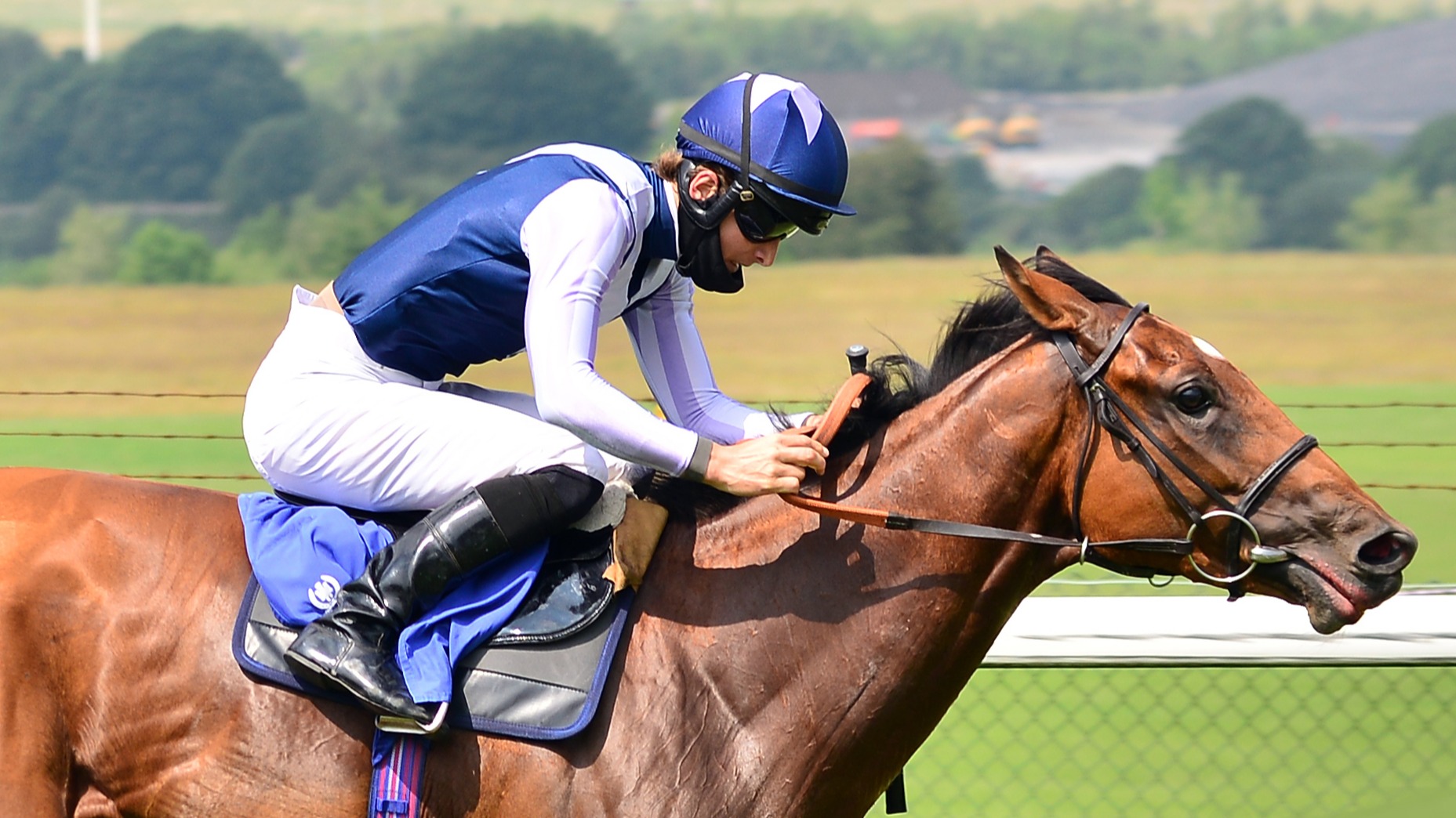 Antonia De Vega kicks early to win the Princess Royal Muhaarar Stakes ...
