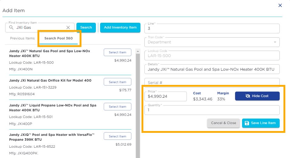 Quickly add items to the estimate from your Pool360 Account. Maximize margins using real time ...