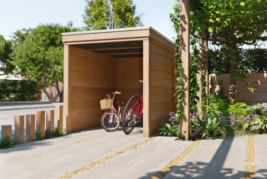 Sfeervolle voortuin met fietsenhok | GAMMA