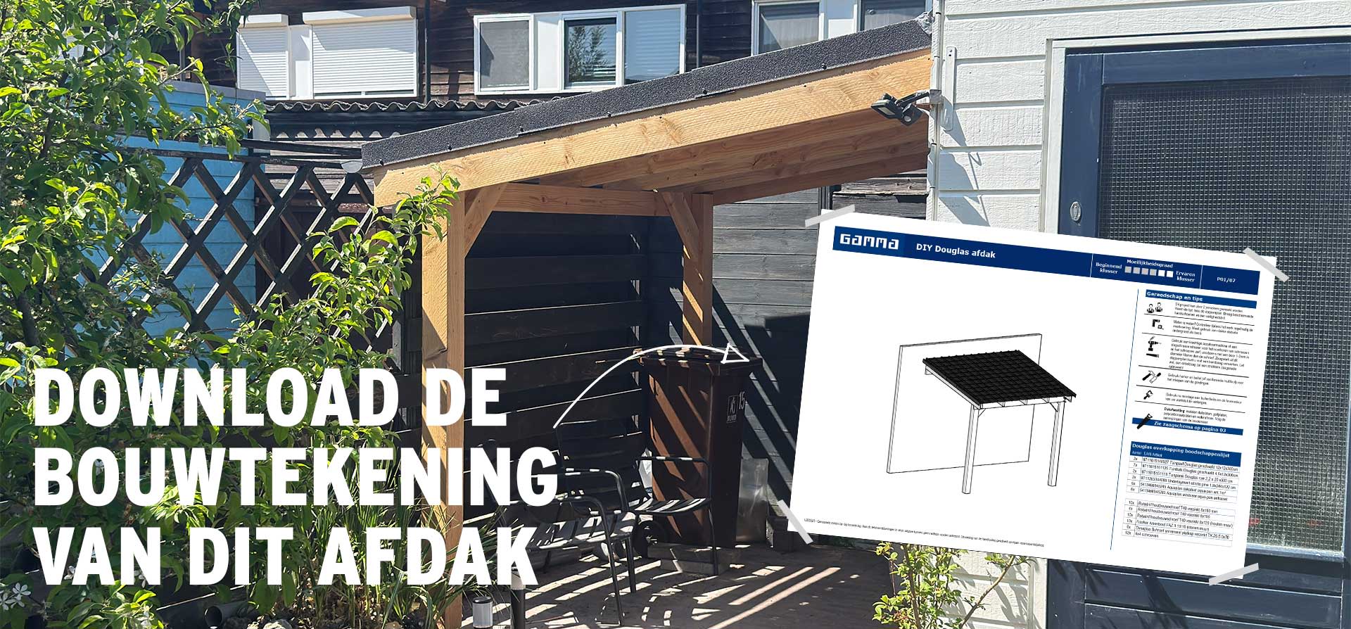 Zelf een afdak maken: bekijk onze bouwtekening en het stappenplan | GAMMA