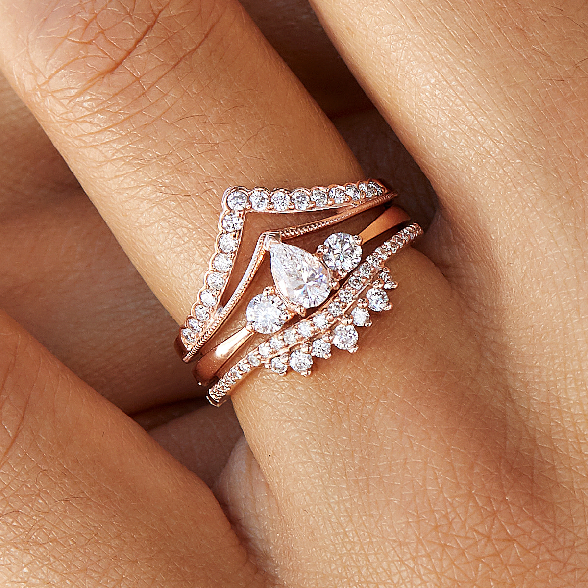 Trending: Rose Gold Bridal Rings (And how to wear them)