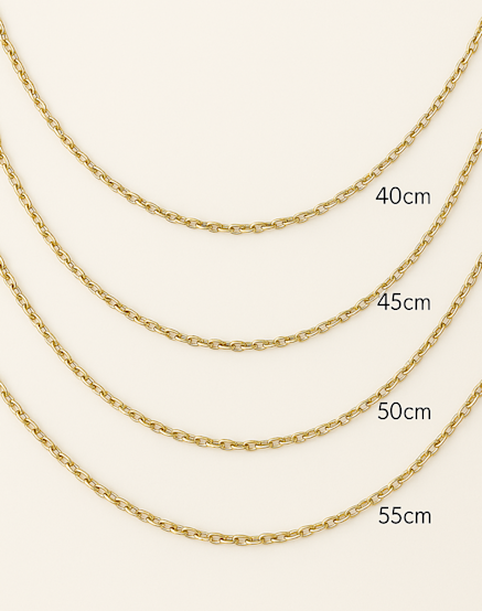 45cm (18") Solid Omega Chain in 10kt Yellow Gold