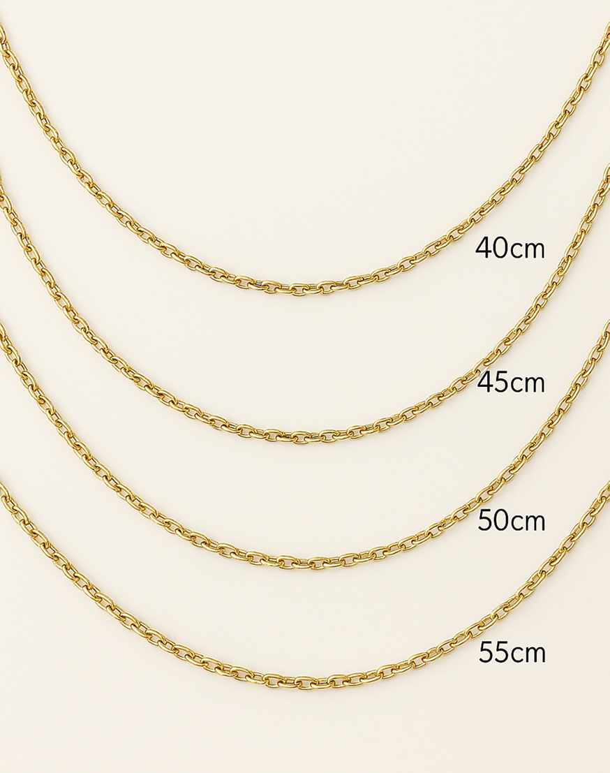 45cm (18") Solid Omega Chain in 10kt Yellow Gold
