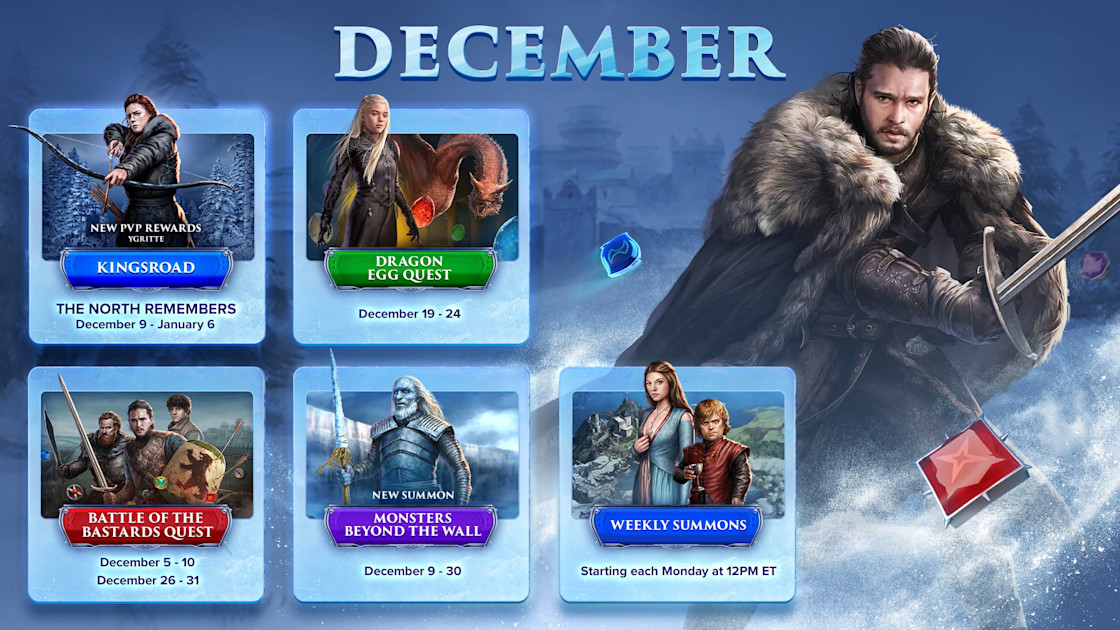 December 2024 Event Calendar | Zynga Game of Thrones Official Site