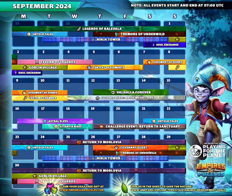 September 2024 Calendar of Events | 《Empires & Puzzles》