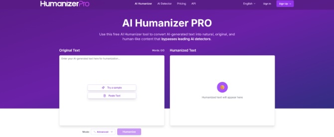 Humanizer Pro Landing Page