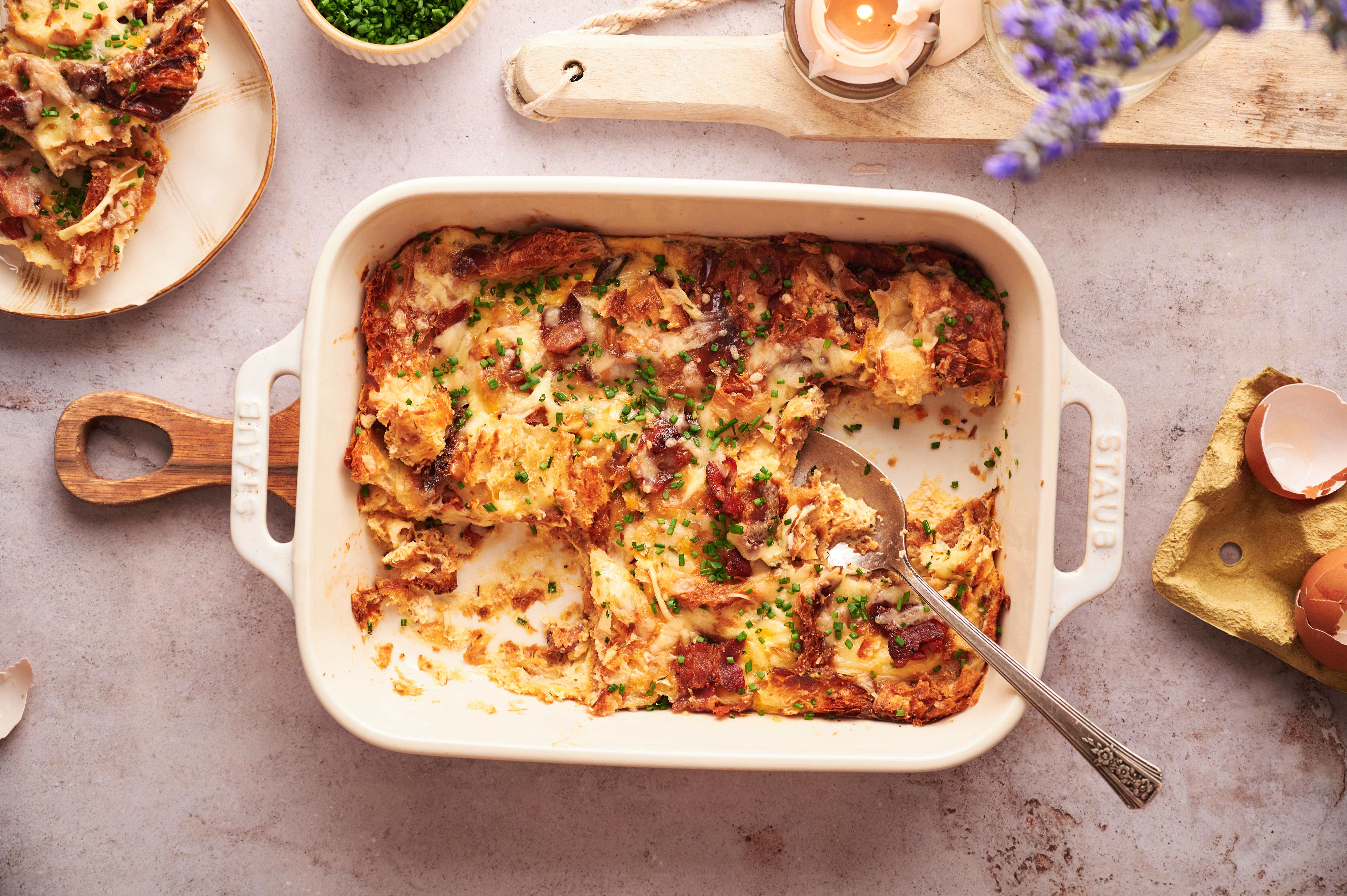 Cheesy Croissant Casserole | Mama's Cooking