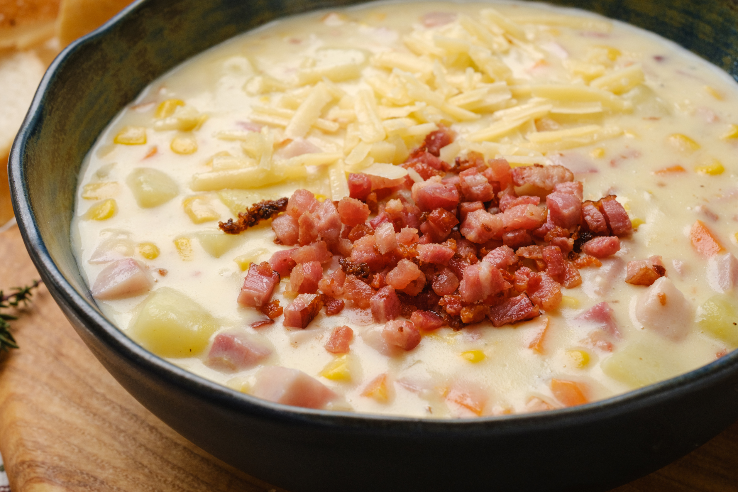 Quick & Easy Cheesy Ham Chowder