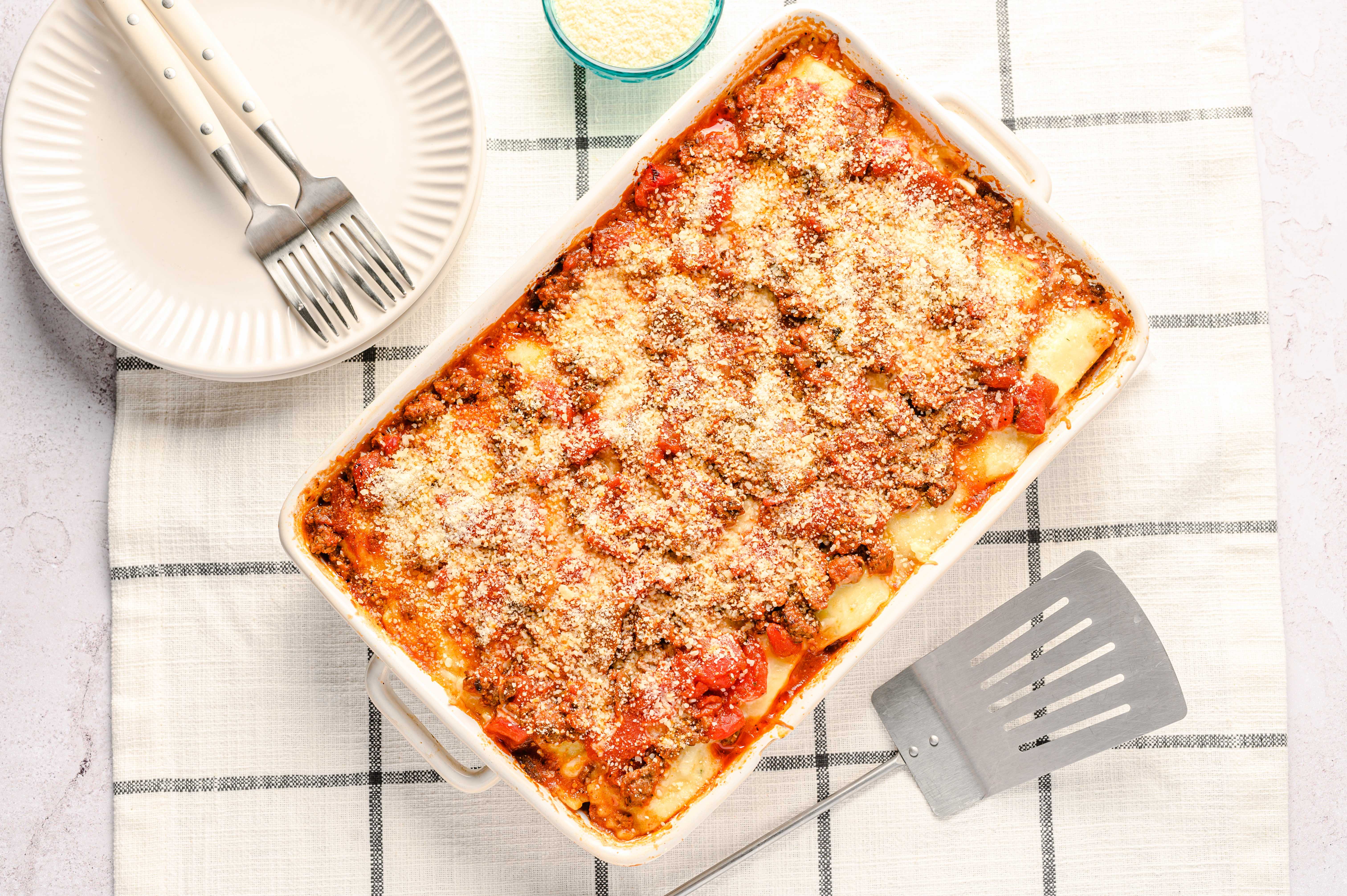 Beefy Ravioli Bake