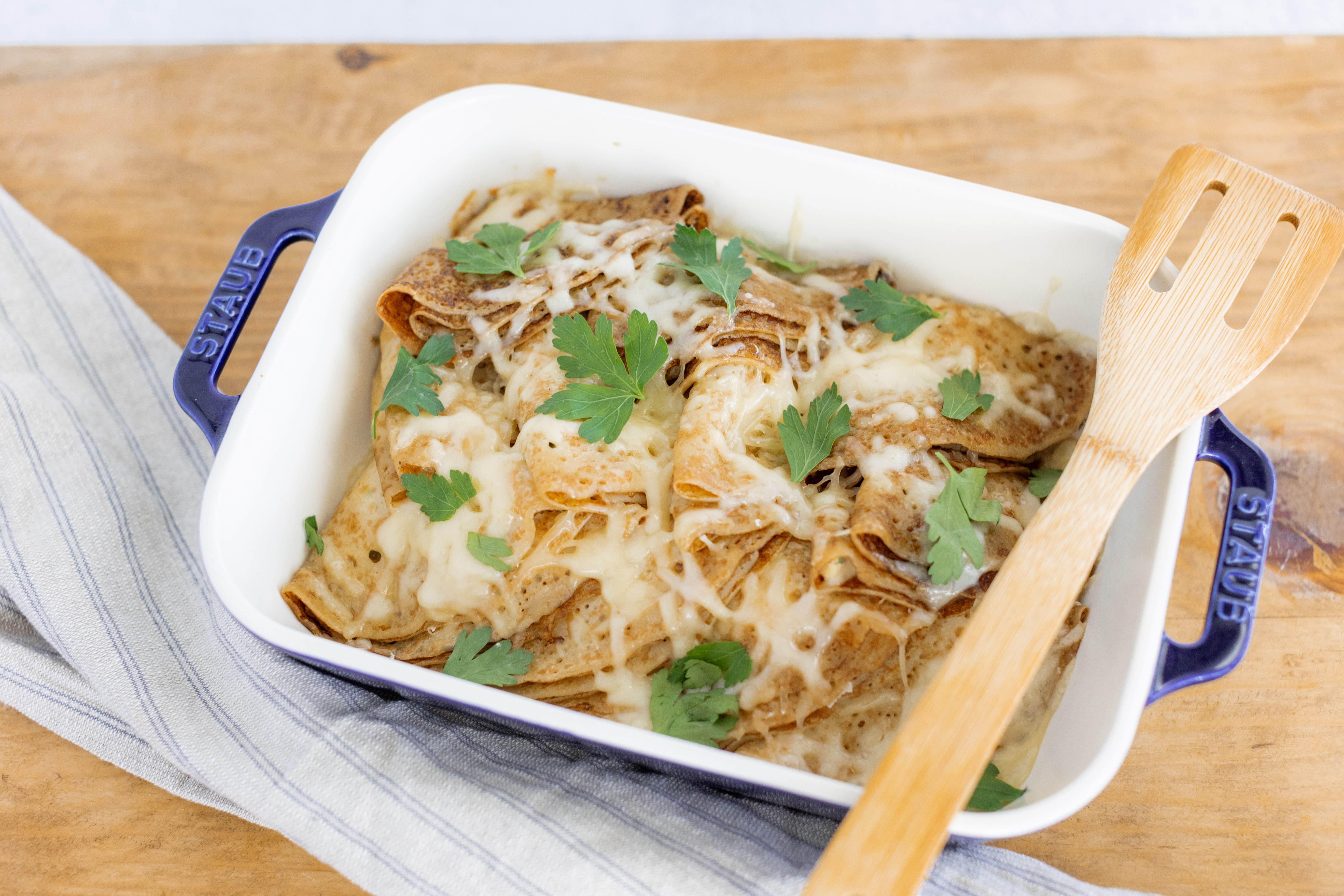 Loaded Breakfast Crêpe Casserole