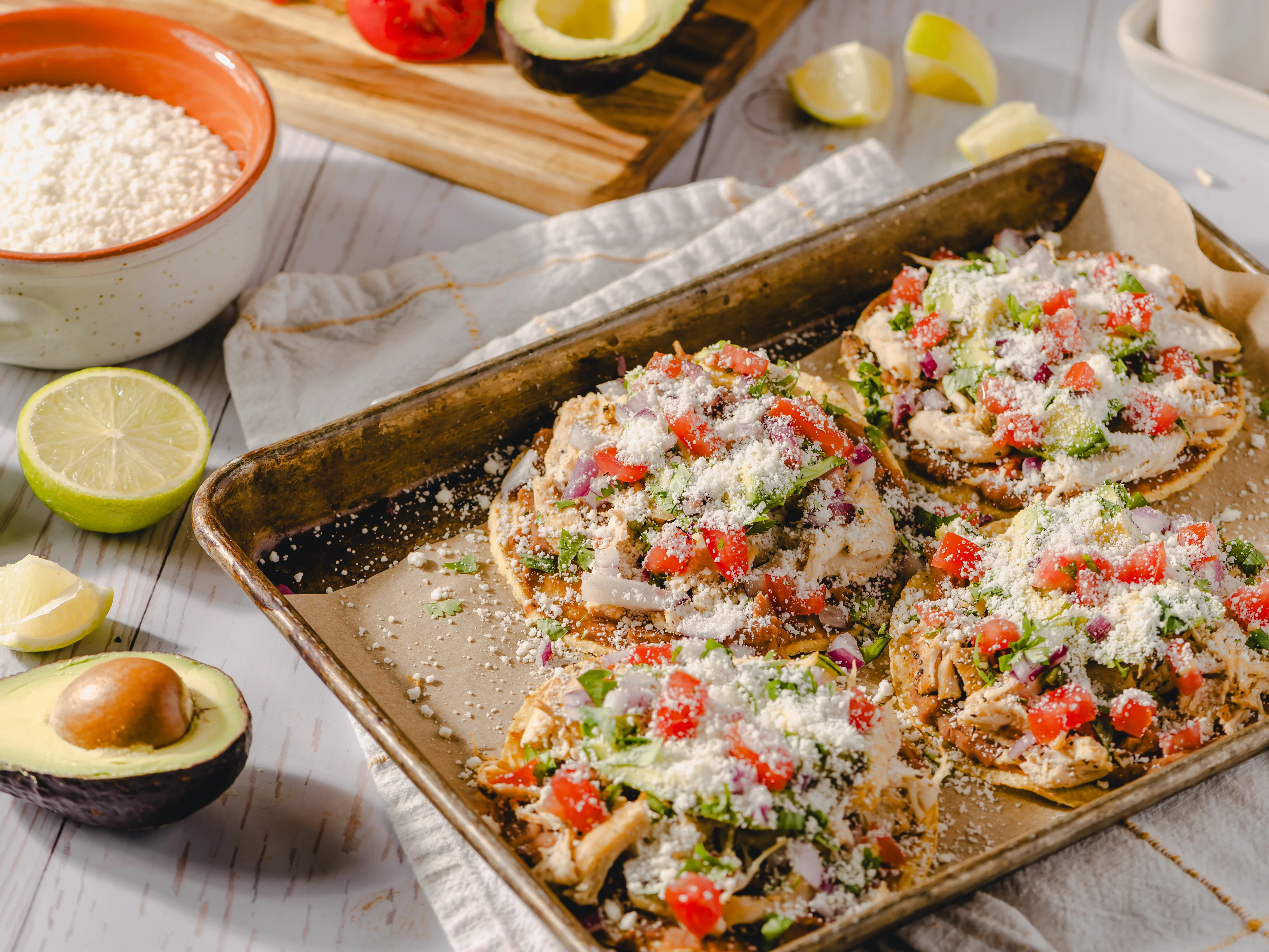 Loaded Chicken Tostadas