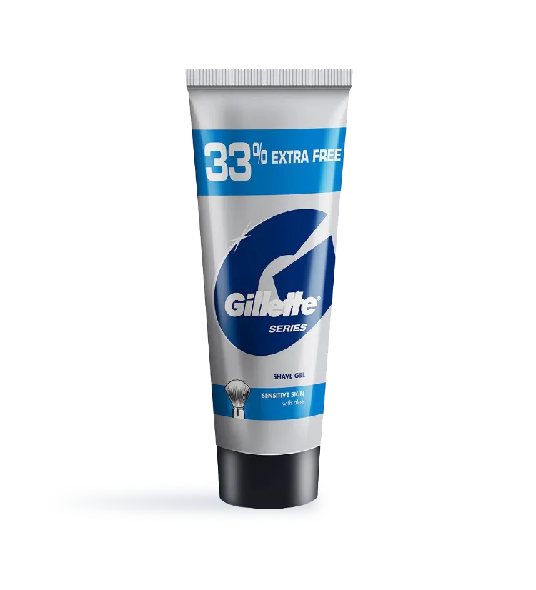 Gillette Series Sensitive Skin Shaving Gel Tube with Aloe