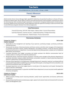 Finance Resume Template