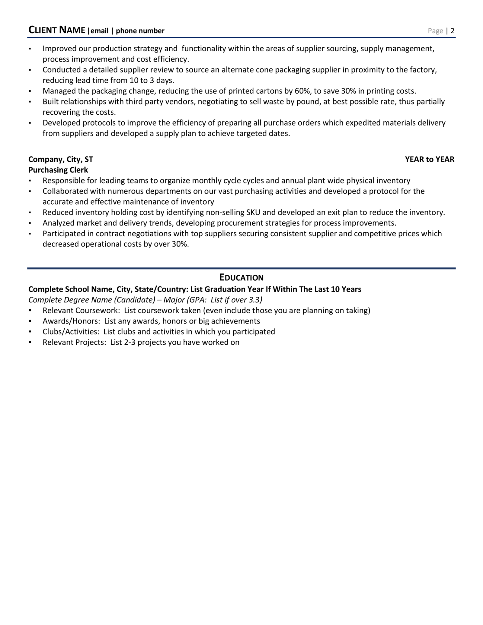 Inventory Control Manager Resume Example & Guide (2021) | ZipJob