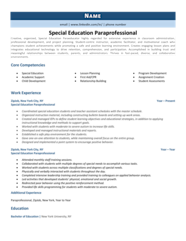 Special Education Paraprofessional Resume ElizabethBranson Blog