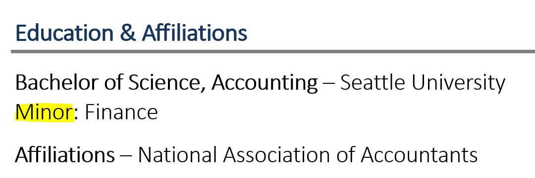 How to List a Minor on a Resume (Examples) - ZipJob | ZipJob