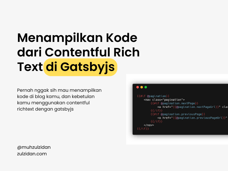 Menampilkan Kode dari Contentful Rich Text di Gatsbyjs