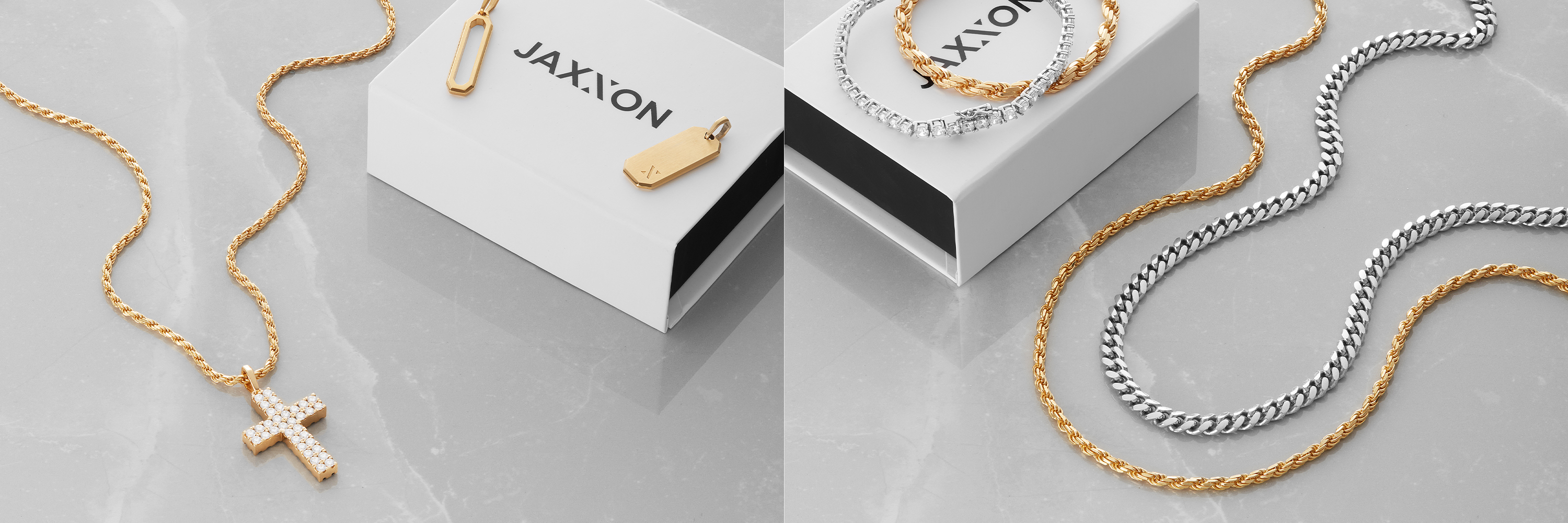Men's Bundles & Sets - Layered Chain Necklaces & Bracelets - JAXXON
