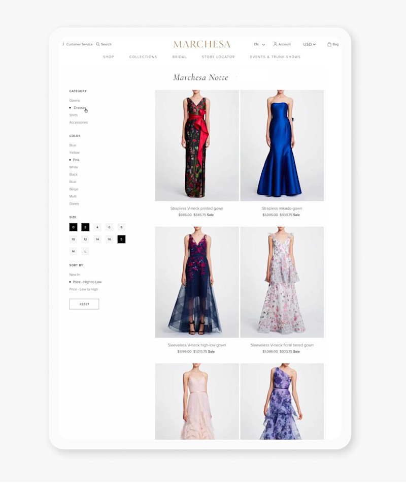 Marchesa | Shopify Plus Design & Dev | Avex Designs