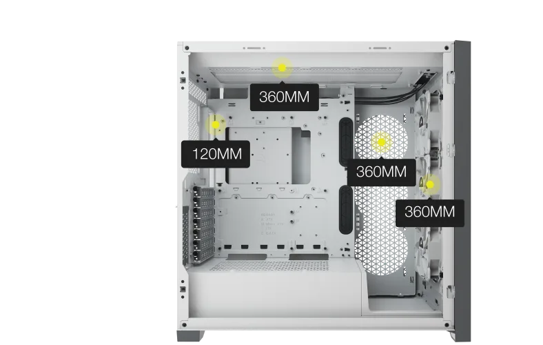 Carbide Series™ Clear 400C Compact Mid-Tower Case — White