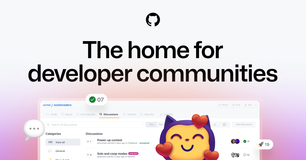 GitHub Discussions · Developer Collaboration & Communication Tool · GitHub GitHub Discussions · Developer Collaboration & Communication Tool · GitHub