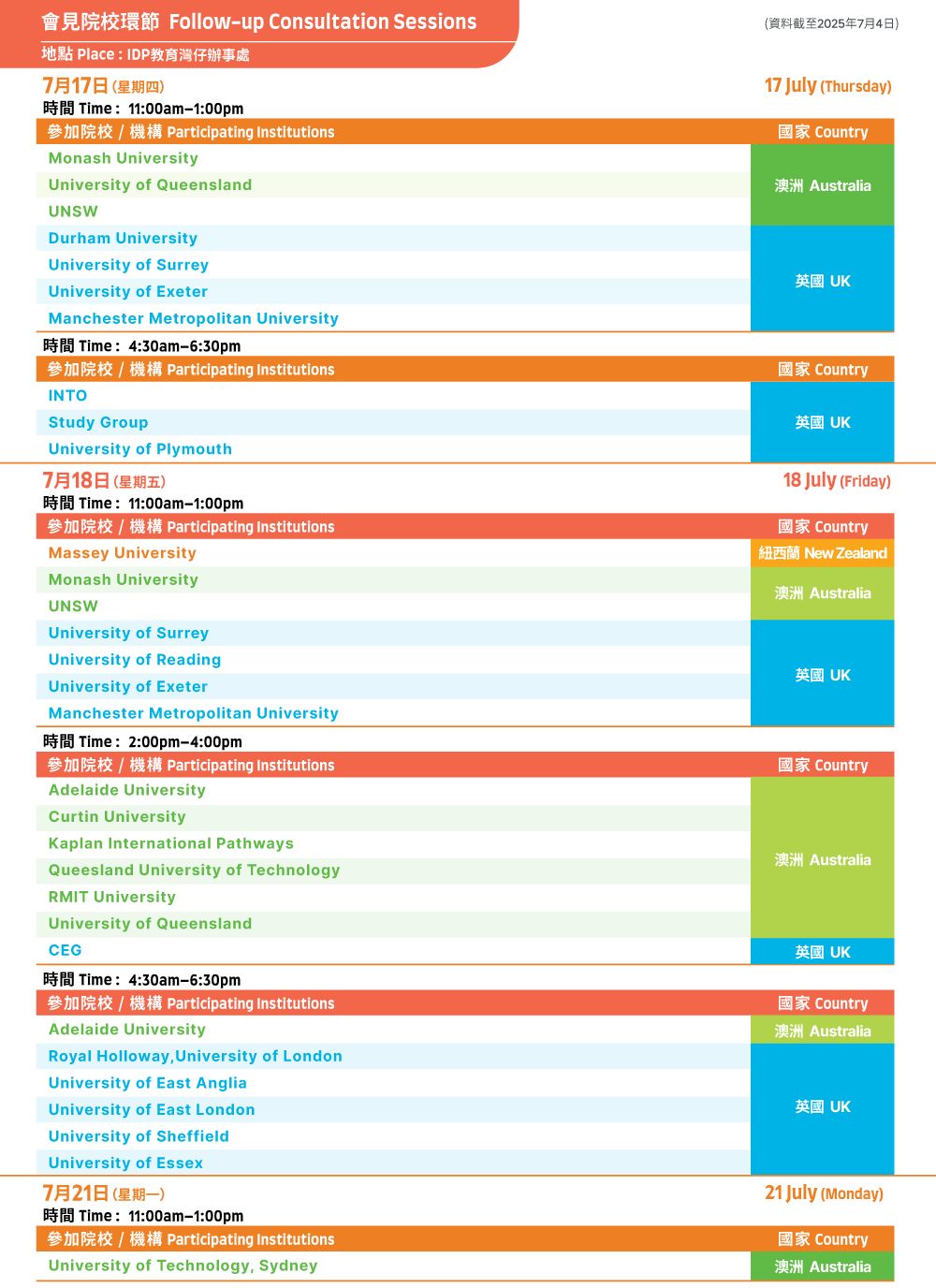 IDP GO | 海外名牌大學升學展