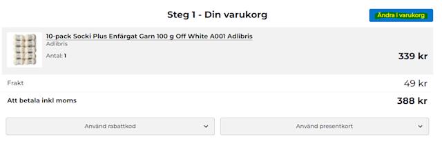 Ändra i din varukorg