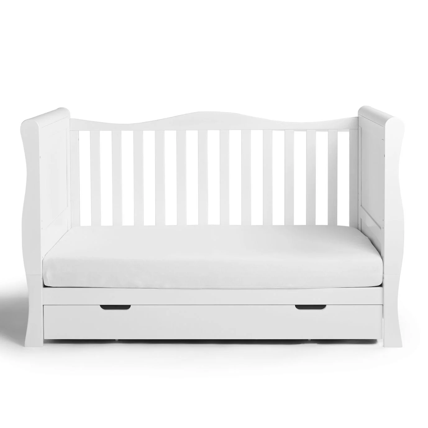 Puggle Prestbury Classic Deluxe Sleigh Cot Bed & Drawer with 10cm Maxi ...