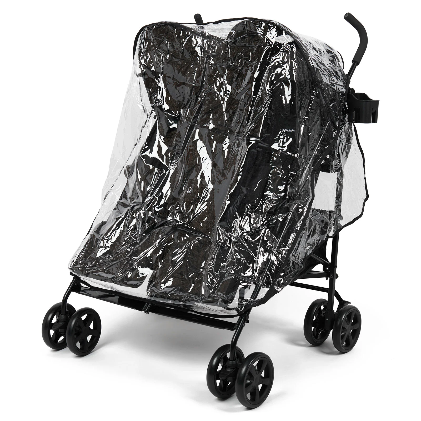 Puggle Litemax Double Pushchair with Rain Cover - Storm Black | The ...