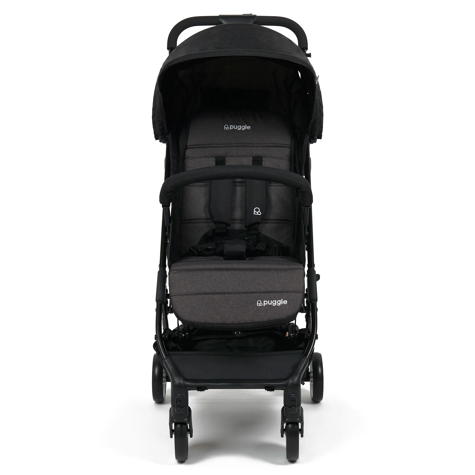 Puggle City Travel Compact Fold Stroller with Rain Cover - Storm Black ...