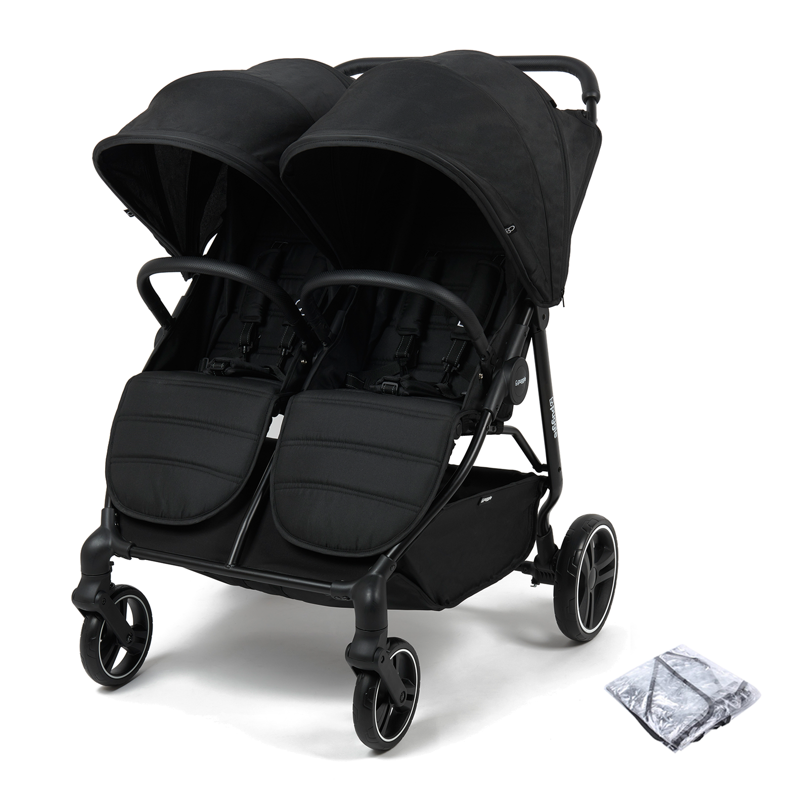 Puggle Urban City Easyfold Twin Pushchair - Storm Black | The Nursery Store
