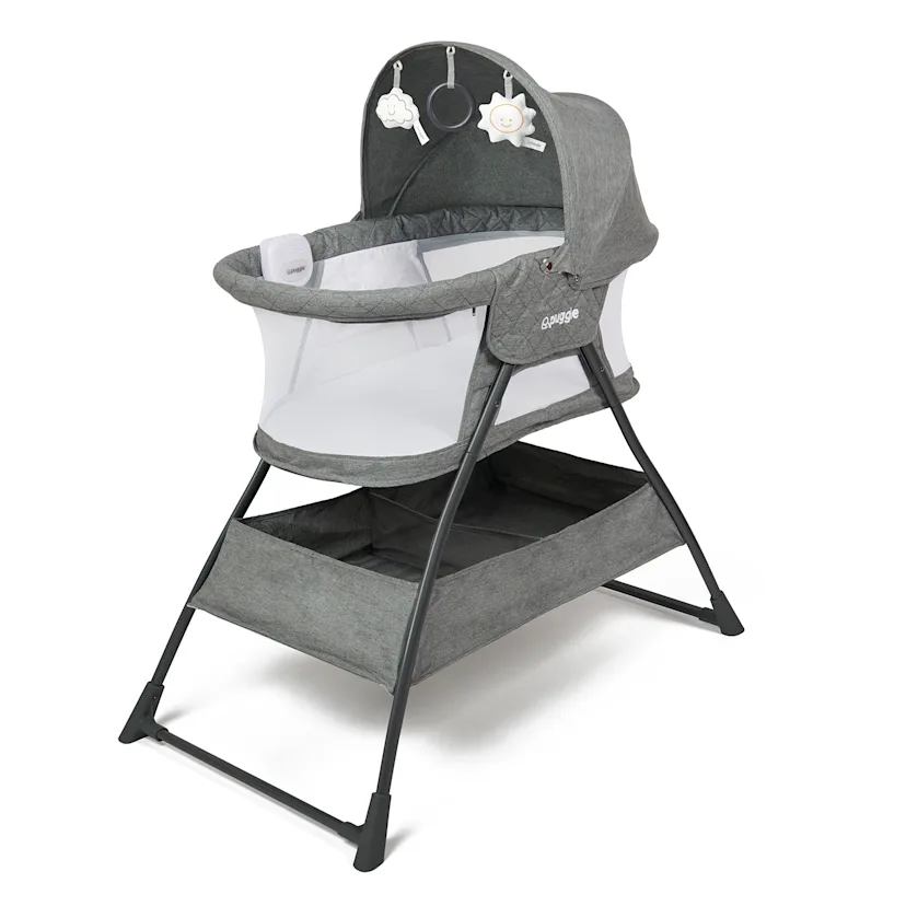 Puggle Sleepy Vibrating Side Crib & Moses Basket - Anthracite | The ...