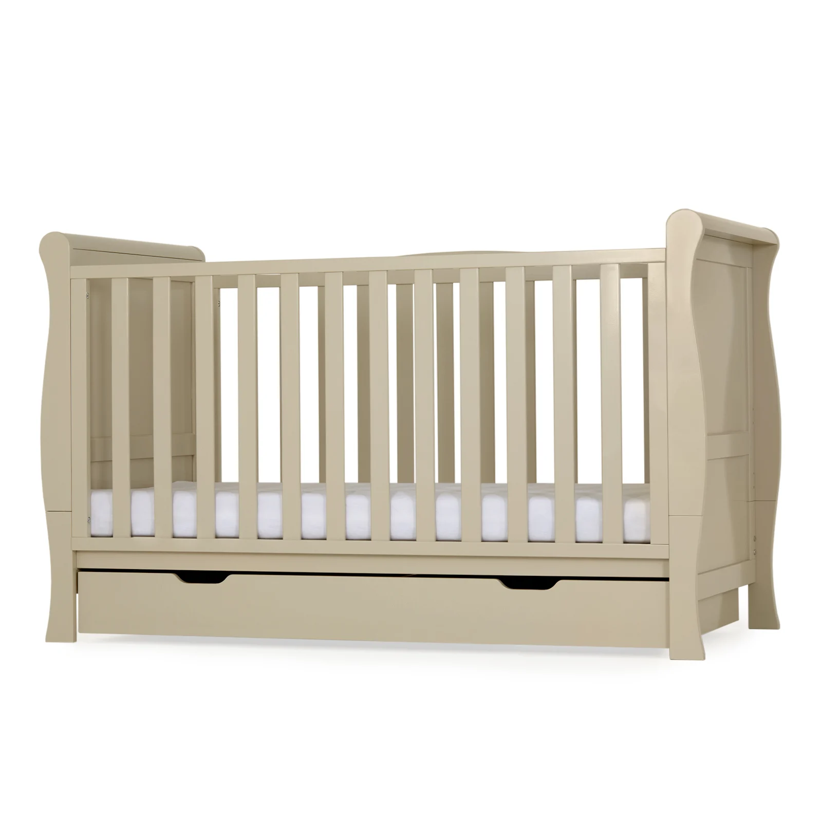 Puggle Prestbury Classic Deluxe Sleigh Cot Bed & Drawer - Cashmere ...