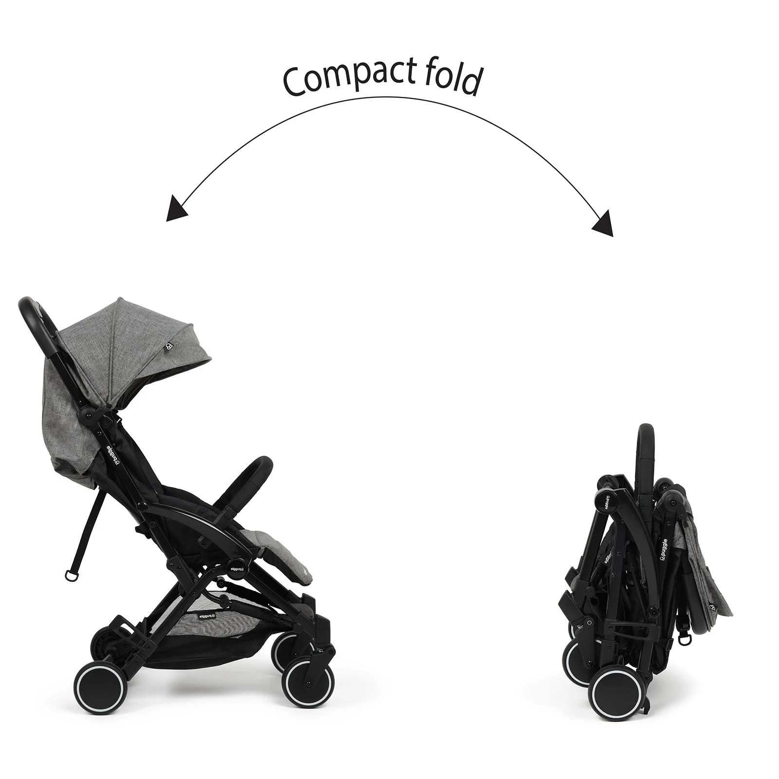 Puggle Seattle Fold & Go Compact Pushchair - Graphite Grey | The ...