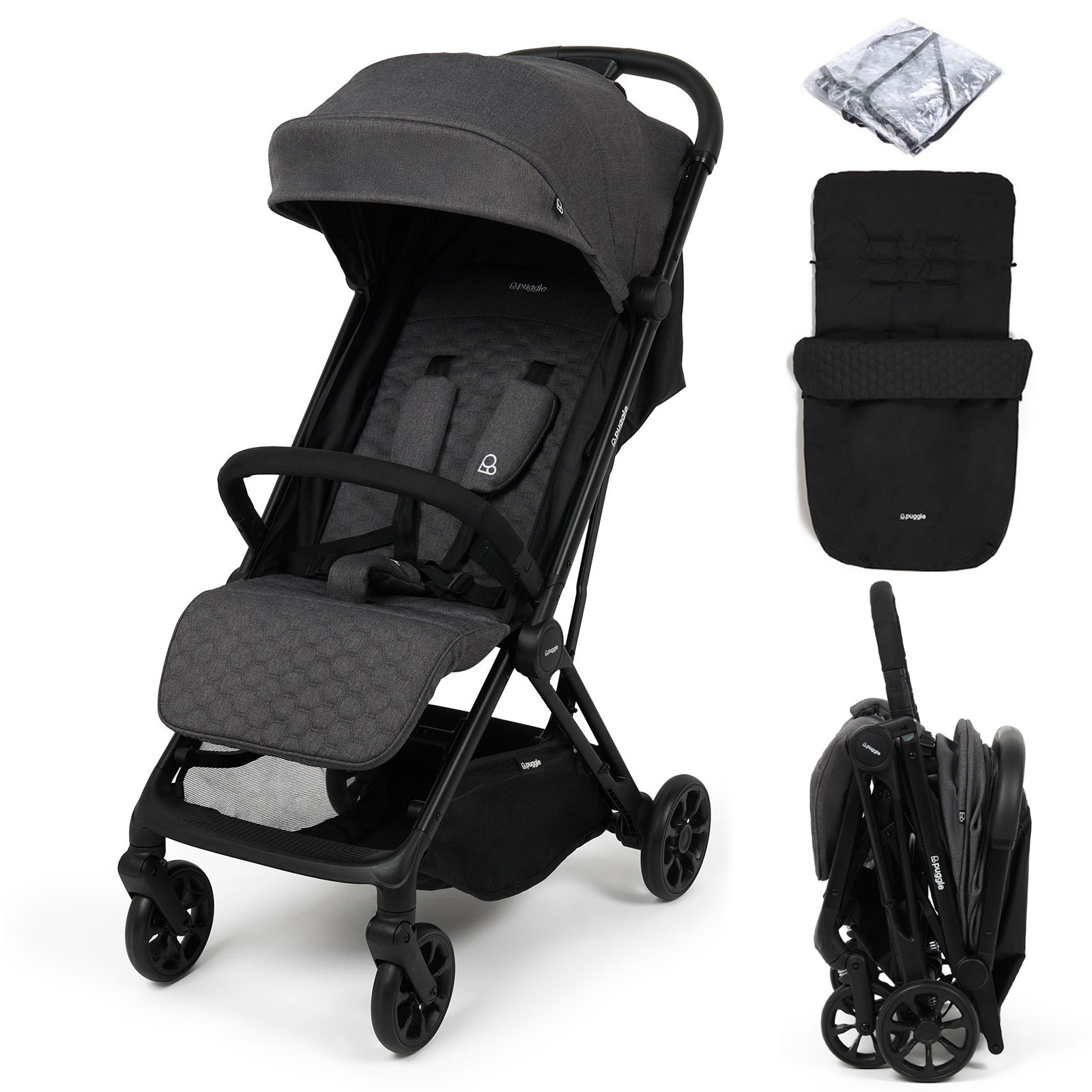 Puggle Escape Auto Quickfold Compact Pushchair With Raincover ...