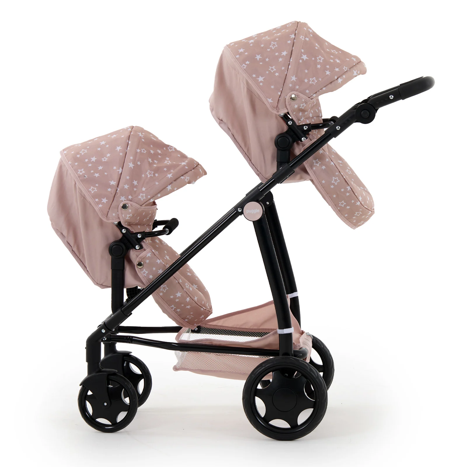 Puggle 4-Piece 2-In-1 Dolls Tandem Pram Pushchair with 2 Carry Car ...