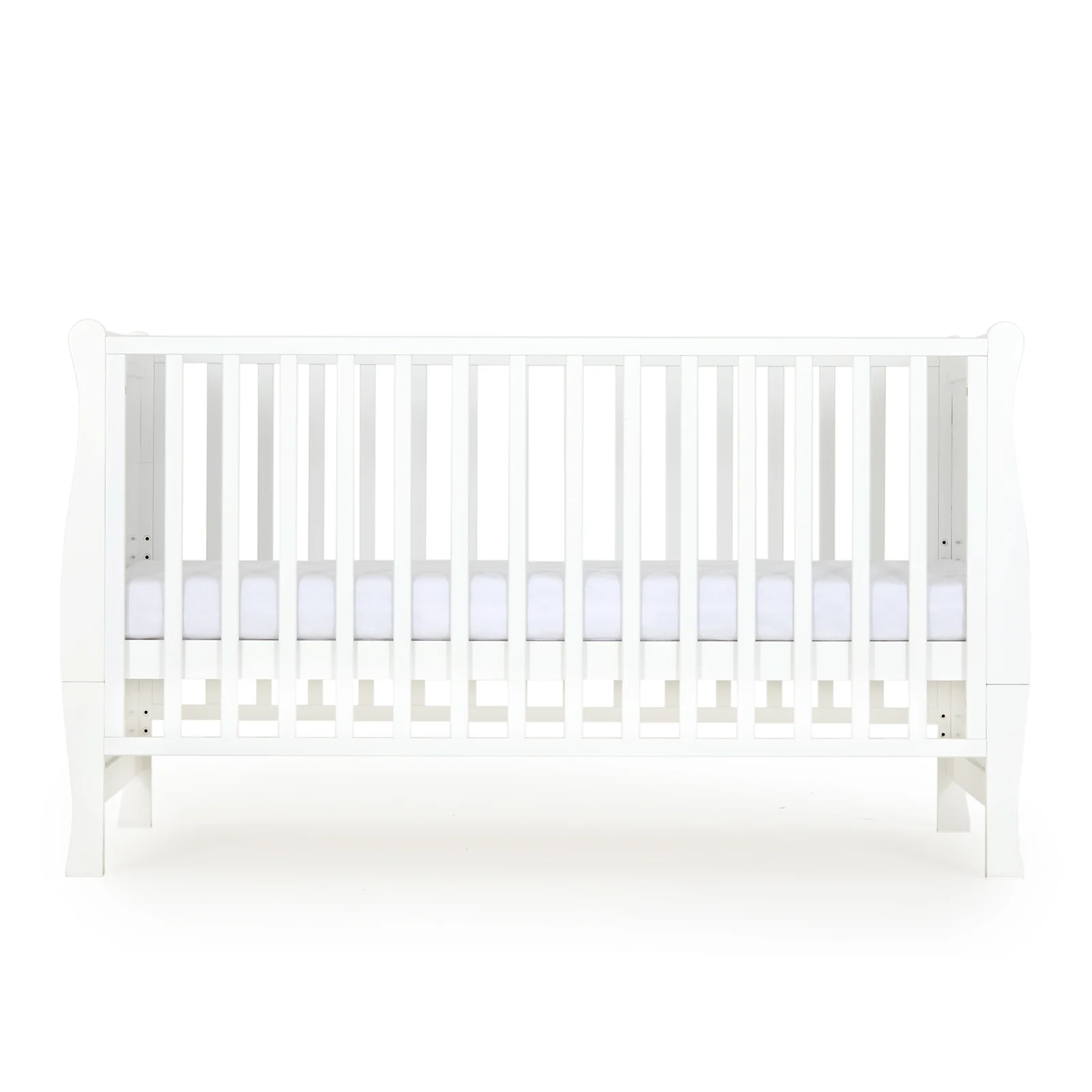 Puggle Alderley Sleigh Cot Bed with 10cm Maxi Air Cool Sprung Mattress ...