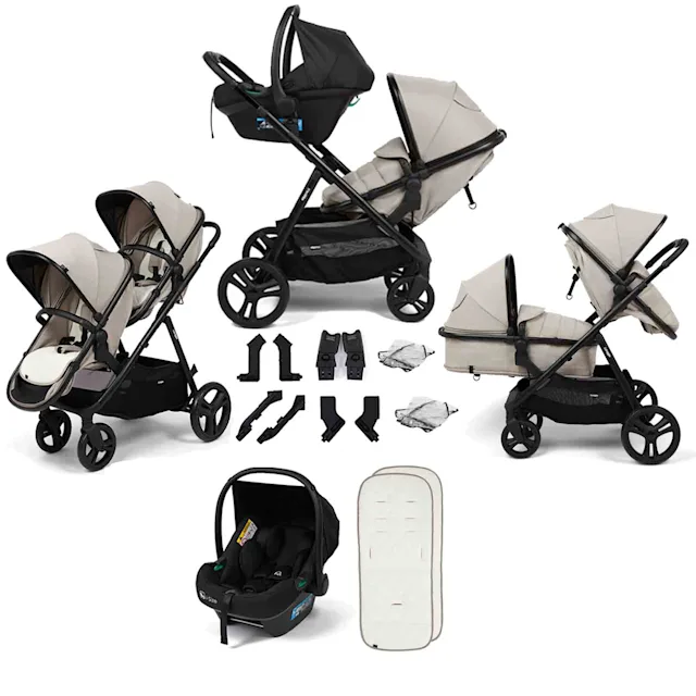 Puggle Memphis 2-in-1 Duo Double Twin Travel System with 2 Safe Fit i ...