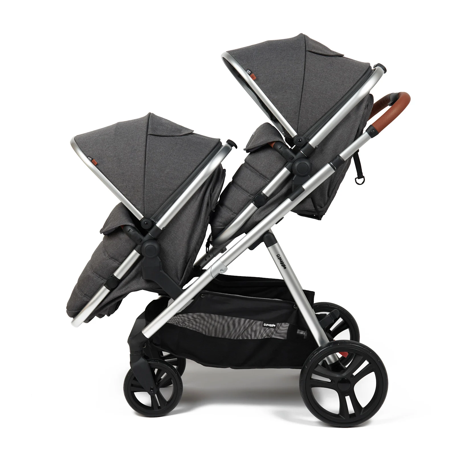 Puggle Memphis 2-in-1 Duo Double Twin Travel System with 2 Safe Fit i ...