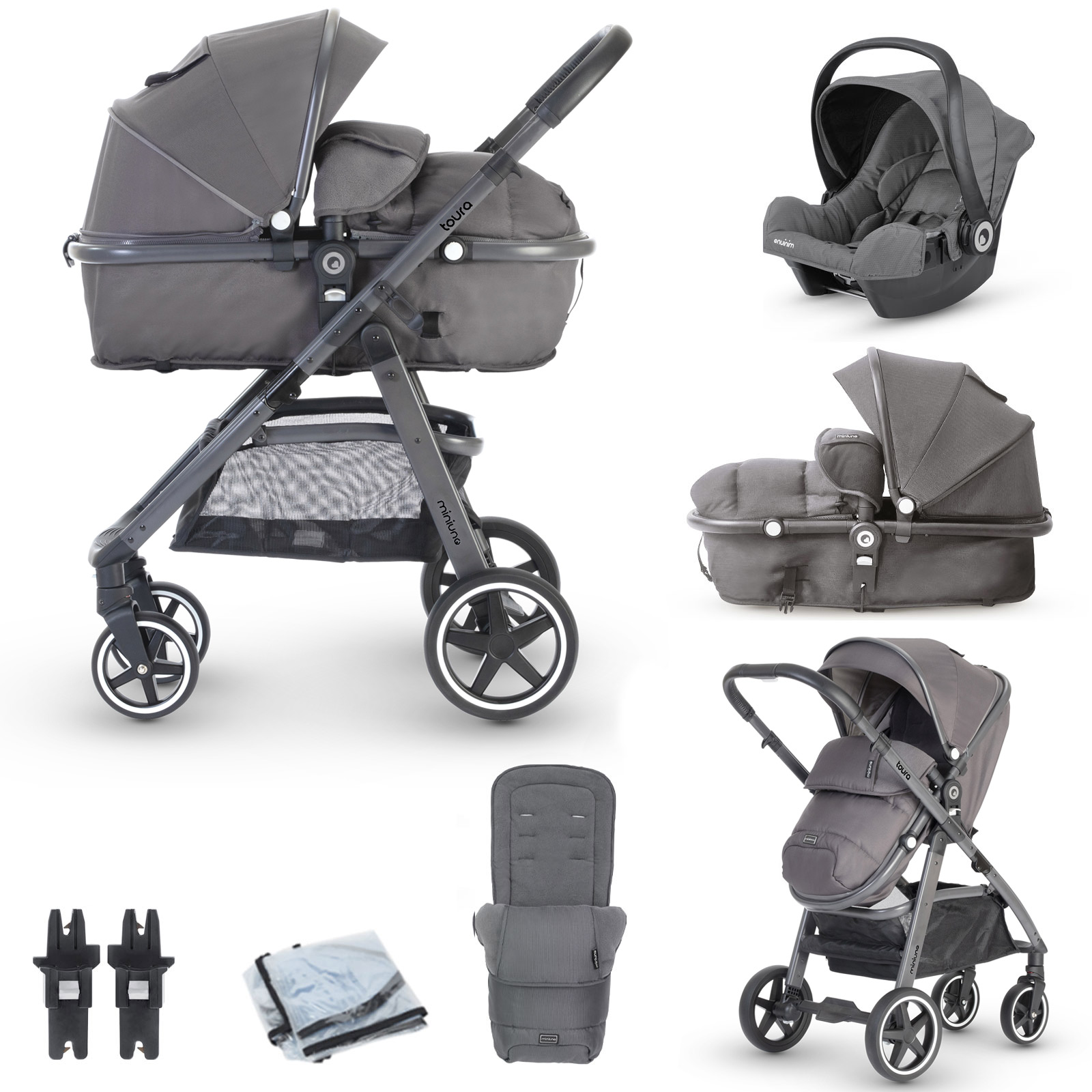 Miniuno Toura Special Edition Car Seat Travel System - Gunmetal Grey ...