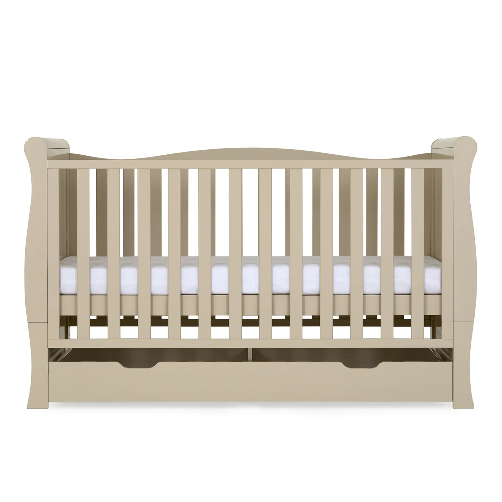Puggle Prestbury Classic Deluxe Sleigh Cot Bed & Drawer - Cashmere ...